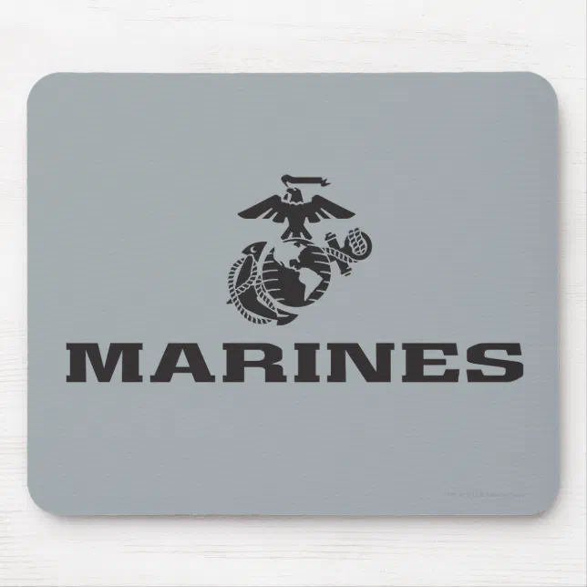 USMC Logo Stacked Black Logo Mouse Pad | Zazzle