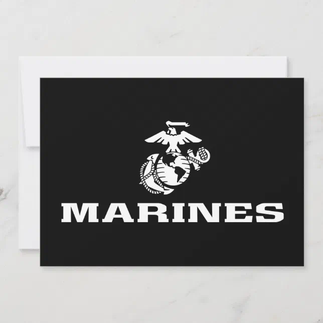 USMC Logo Stacked - White | Zazzle