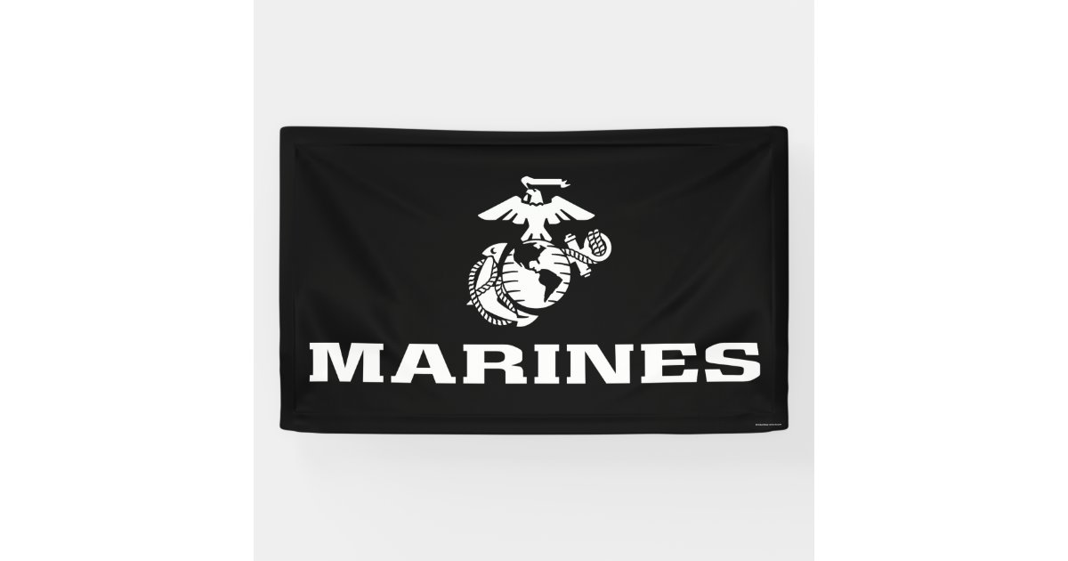 USMC Logo Stacked - White Banner | Zazzle