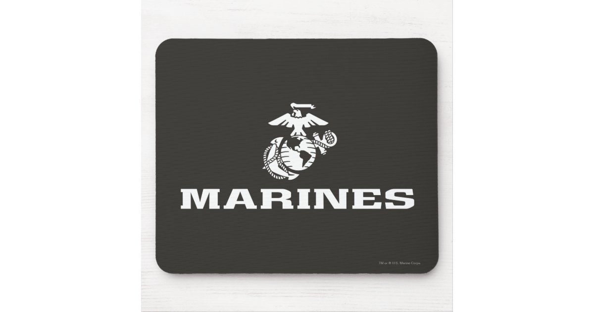 USMC Logo Stacked - White Mouse Pad | Zazzle