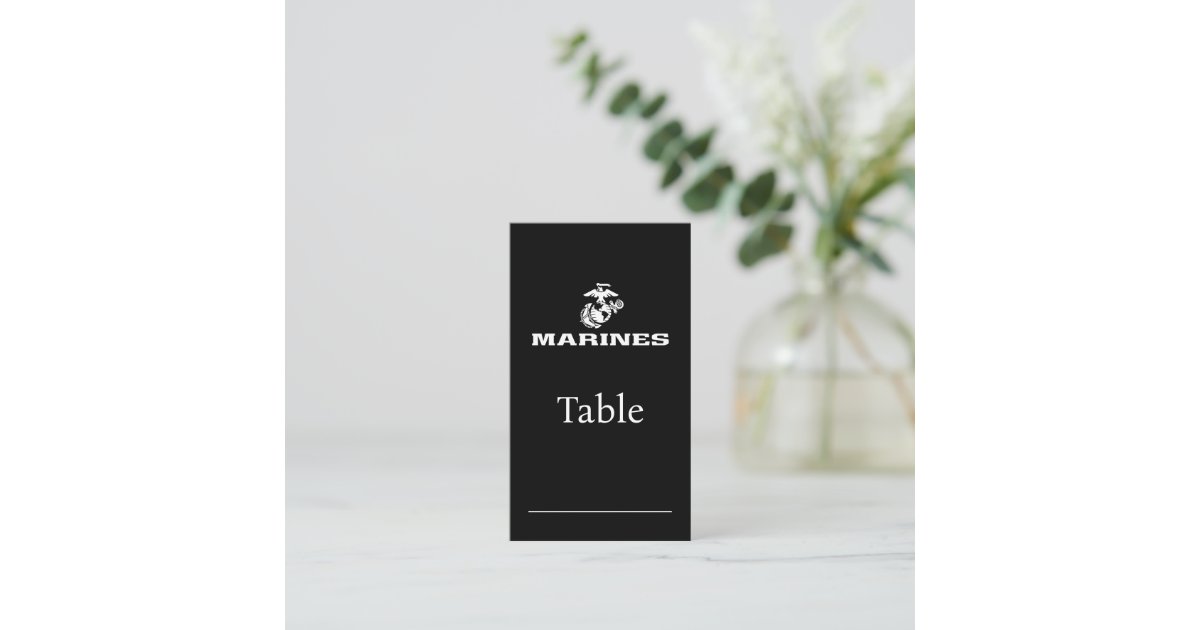 USMC Logo Stacked - White Place Card | Zazzle