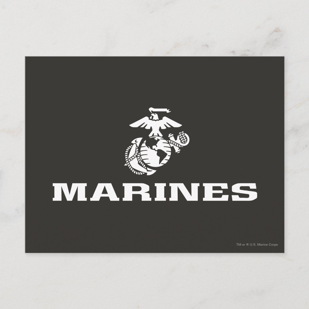 USMC Logo Stacked - White Postcard | Zazzle