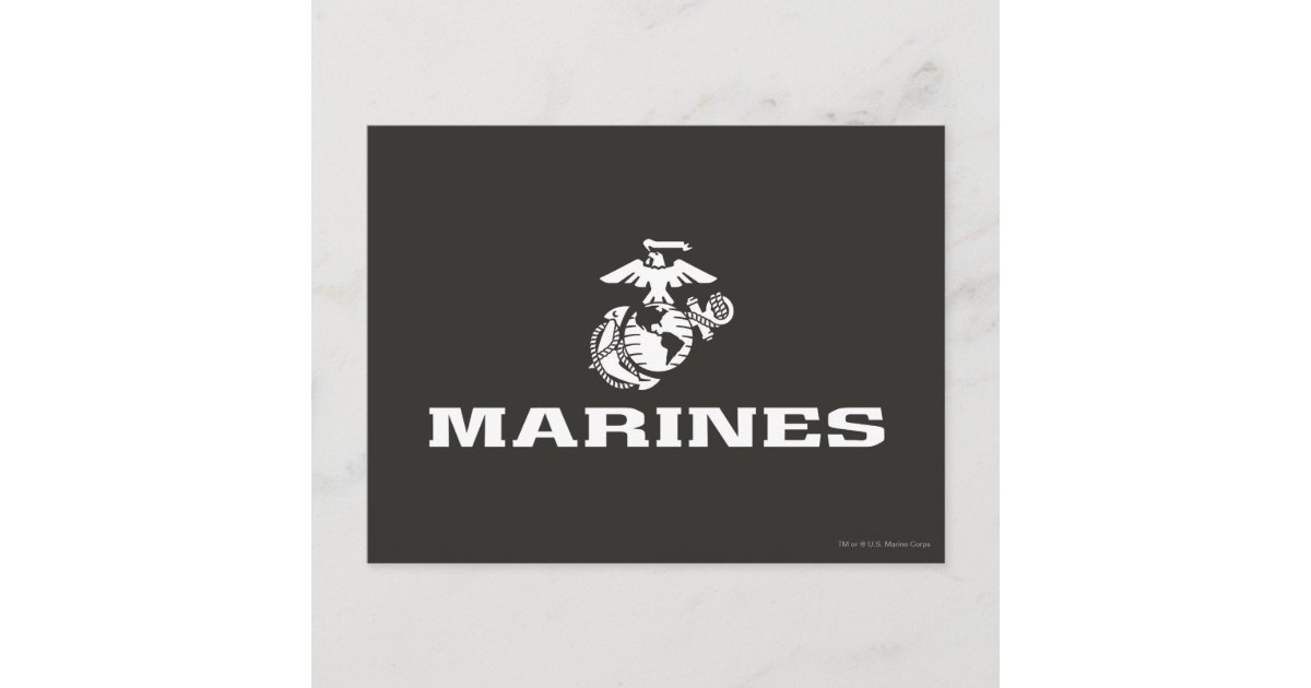 USMC Logo Stacked - White Postcard | Zazzle