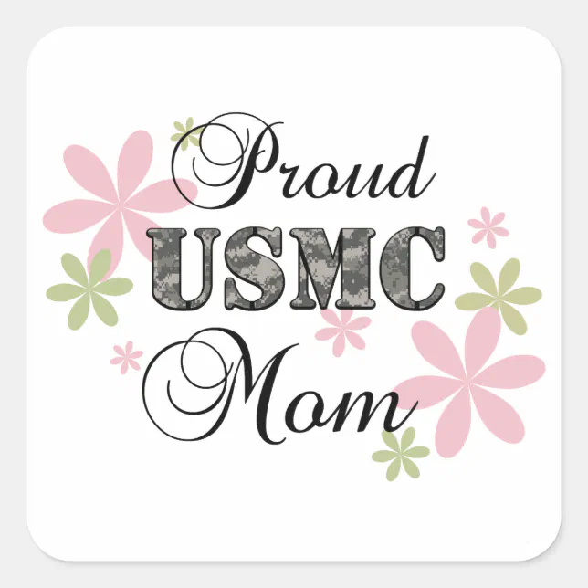 USMC Mom [fl camo] Square Sticker | Zazzle