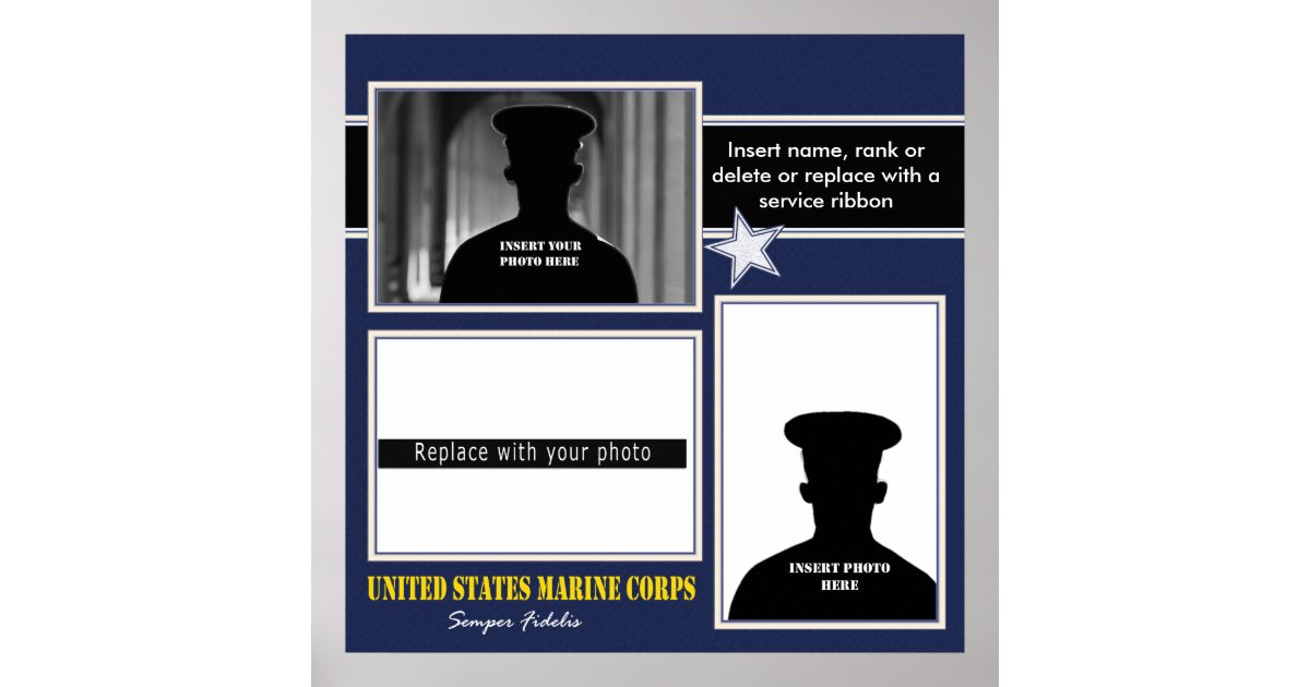USMC Photo Display Collage Poster | Zazzle
