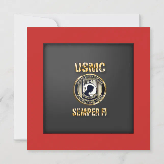 USMC POW-MIA Customizable Card | Zazzle