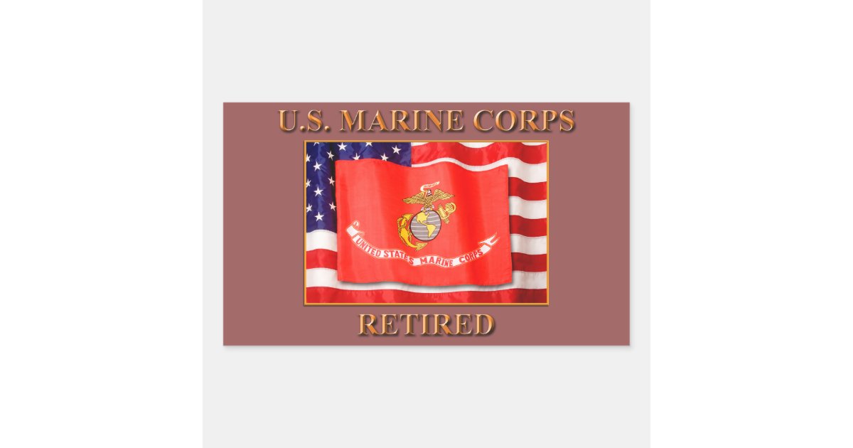 USMC Retired Rectangle Stickers | Zazzle