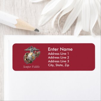 USMC Return Address Labels | Zazzle