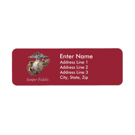 USMC Return Address Labels | Zazzle.com