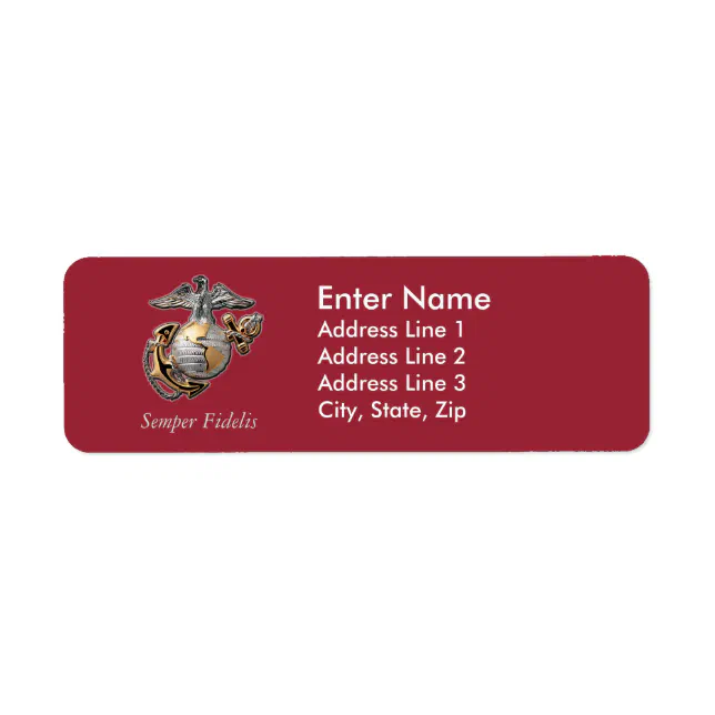 USMC Return Address Labels | Zazzle