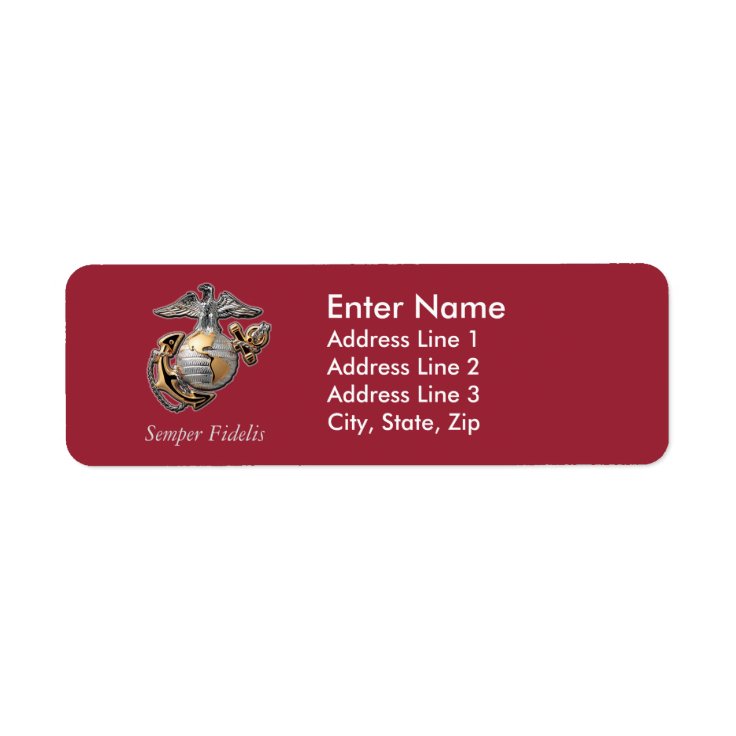 USMC Return Address Labels | Zazzle