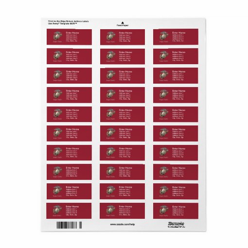USMC Return Address Labels | Zazzle