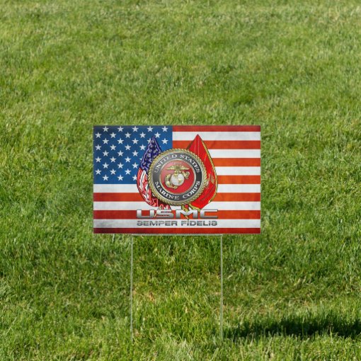 USMC Semper Fi [3D] Yard Sign | Zazzle