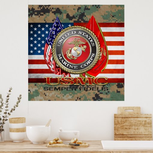USMC Semper Fi [Special Edition] [3D] Poster | Zazzle