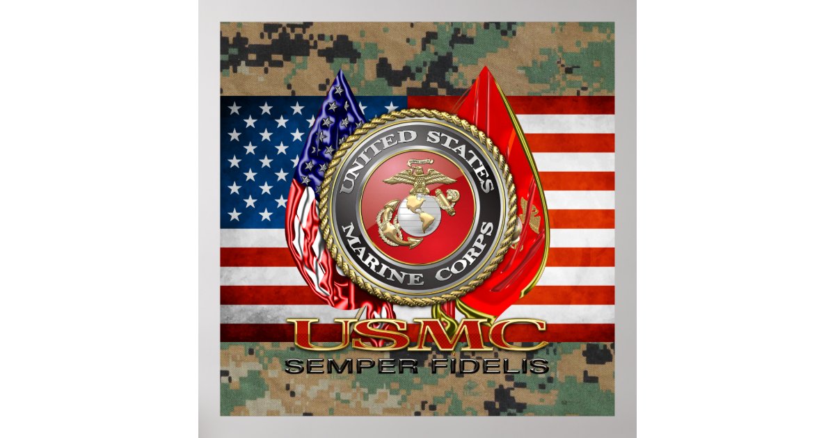 USMC Semper Fi [Special Edition] [3D] Poster | Zazzle