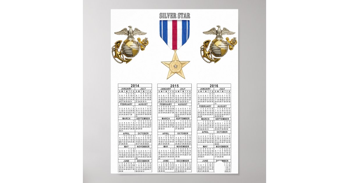 USMC SILVER STAR POSTER | Zazzle