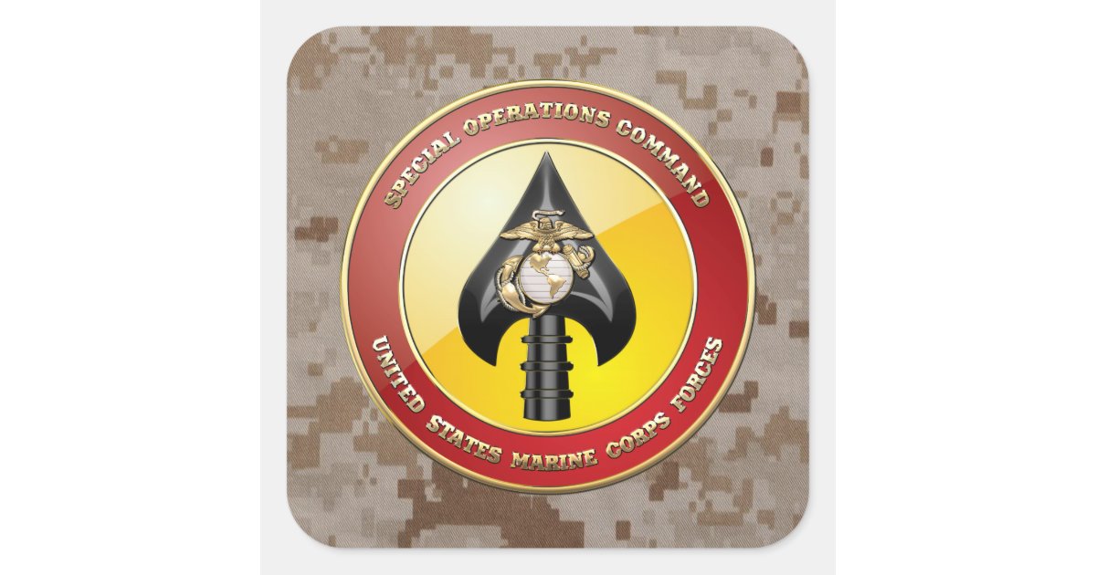 USMC Special Operations Command (MARSOC) [3D] Square Sticker | Zazzle