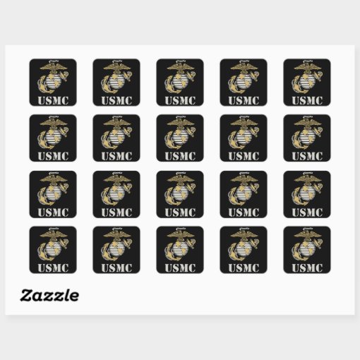 USMC [stencil] Square Sticker | Zazzle