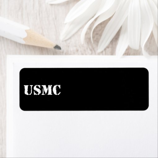 USMC [stencil text] Label | Zazzle