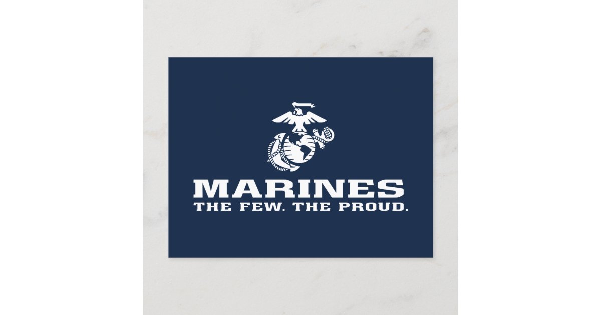USMC The Few The Proud Logo Stacked - White Holiday Postcard | Zazzle