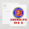 USMC United States Marine Corps America’s 911 Postcard | Zazzle