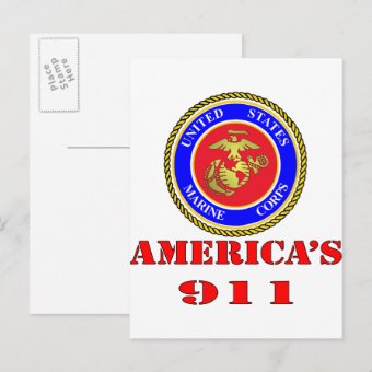 USMC United States Marine Corps America’s 911 Postcard | Zazzle