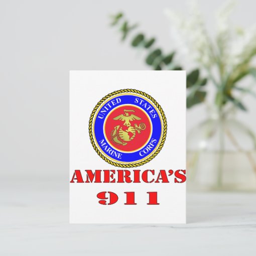 USMC United States Marine Corps America’s 911 Postcard | Zazzle