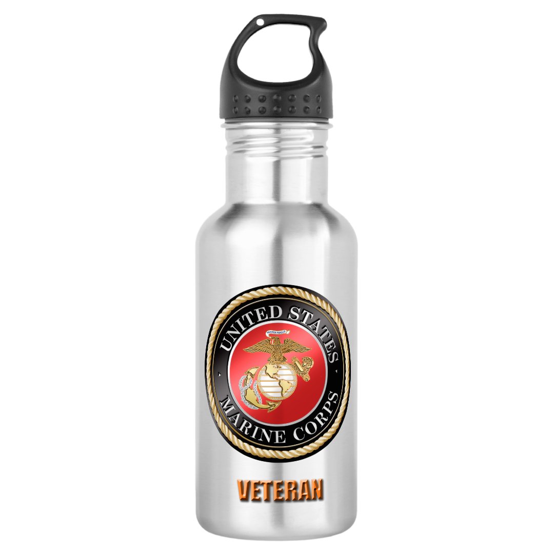 USMC Veteran Water Bottle | Zazzle