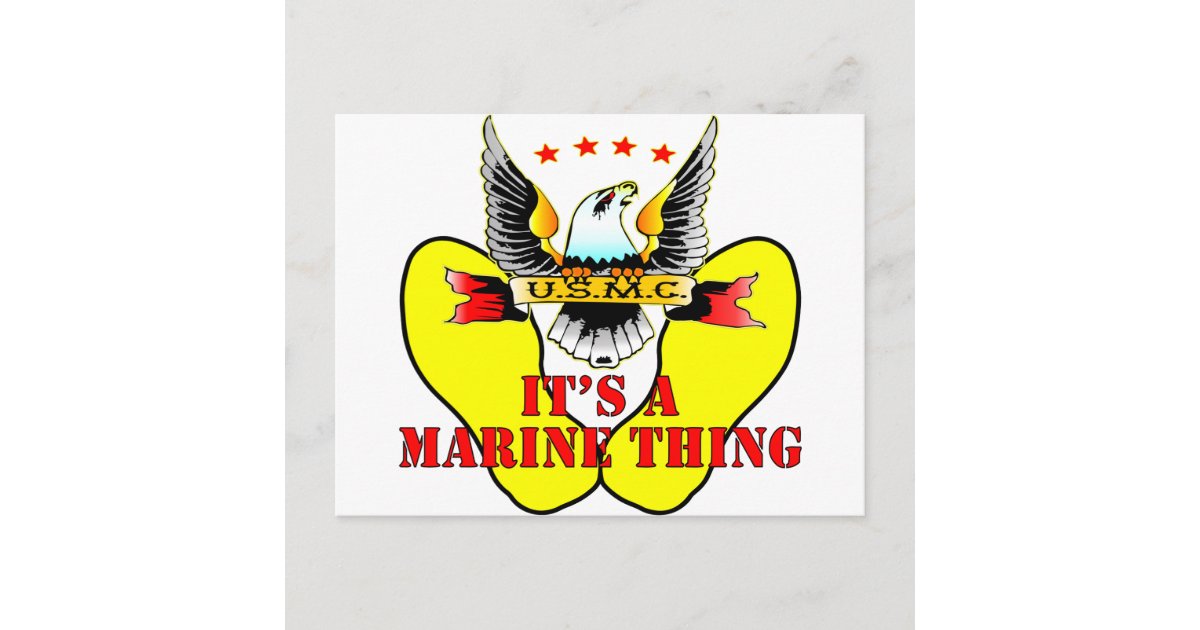 USMC Yellow Footprints It’s A Marine Thing Postcard | Zazzle