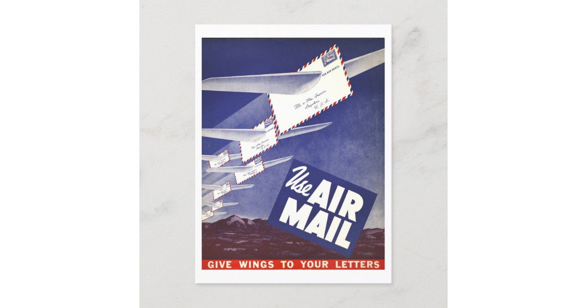 USPS Air Mail Vintage Advertisement Postcard | Zazzle