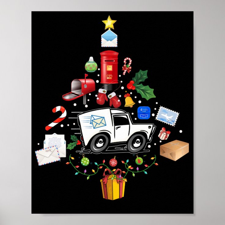 USPS Postal Service Christmas Ornament Xmas 2021 Poster | Zazzle