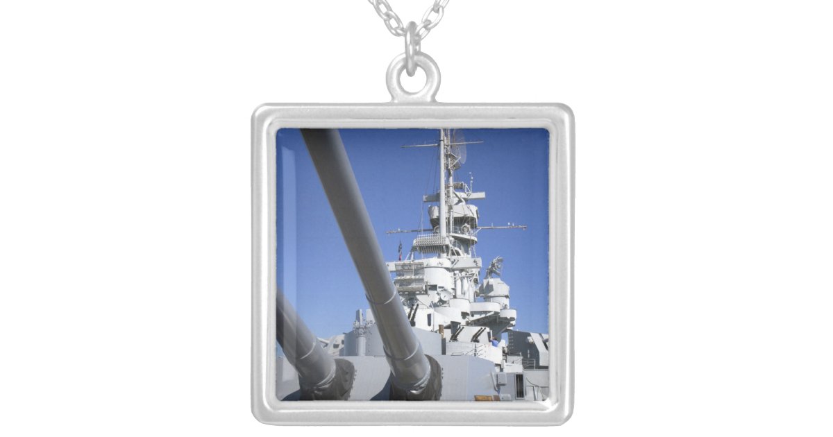 USS Alabama Battleship at Battleship Memorial Silver Plated Necklace ...