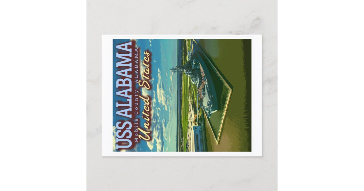 USS ALABAMA BATTLESHIP - MOBILE ALABAMA USA POSTCARD | Zazzle