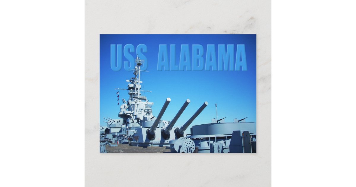 USS Alabama (BB-60), Mobile, AL Postcard | Zazzle