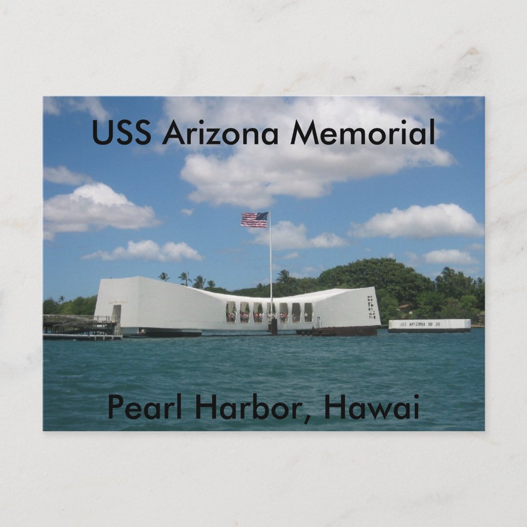 USS Arizona Memorial, Pearl Harbor, Hawai Postcard | Zazzle