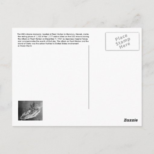 USS Arizona Memorial, Pearl Harbor, Hawai Postcard | Zazzle