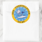 USS Constellation CV-64 Aircraft Carrier Insignia Classic Round Sticker ...