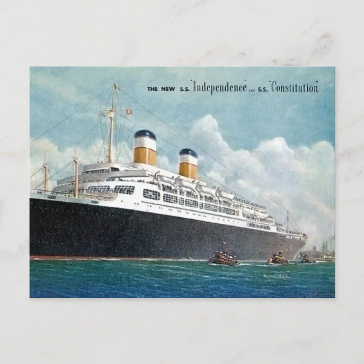 USS Independence & SS Constitution Vintage Postcard | Zazzle