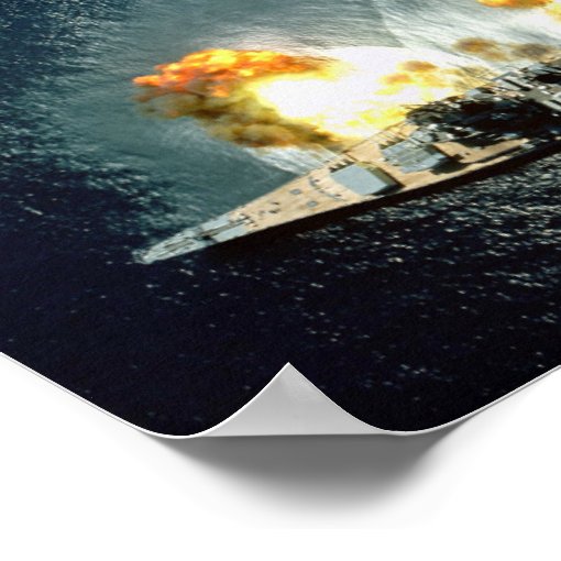 USS Iowa Firing A Full Broadside Poster | Zazzle