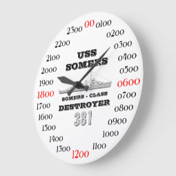 USS Somers (DD-381) Large Clock | Zazzle