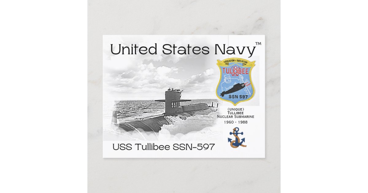 USS TULLIBEE SSN-597 SUBMARINE - POSTCARD | Zazzle