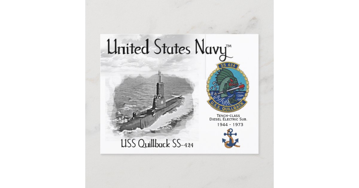 USS USS QUILLBACK SS-424 SUBMARINE - POSTCARD | Zazzle