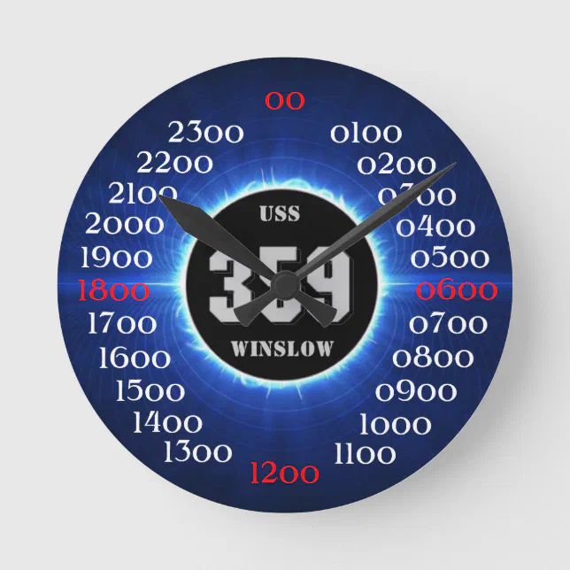 USS WINSLOW (DD-359) ROUND CLOCK | Zazzle
