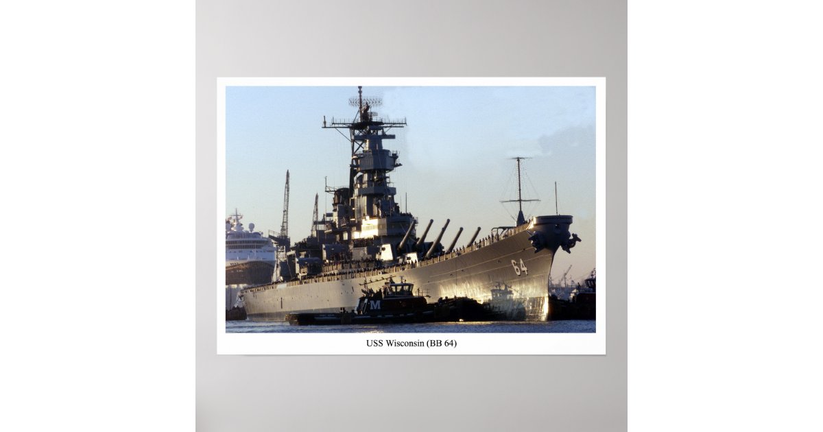 USS Wisconsin Poster | Zazzle