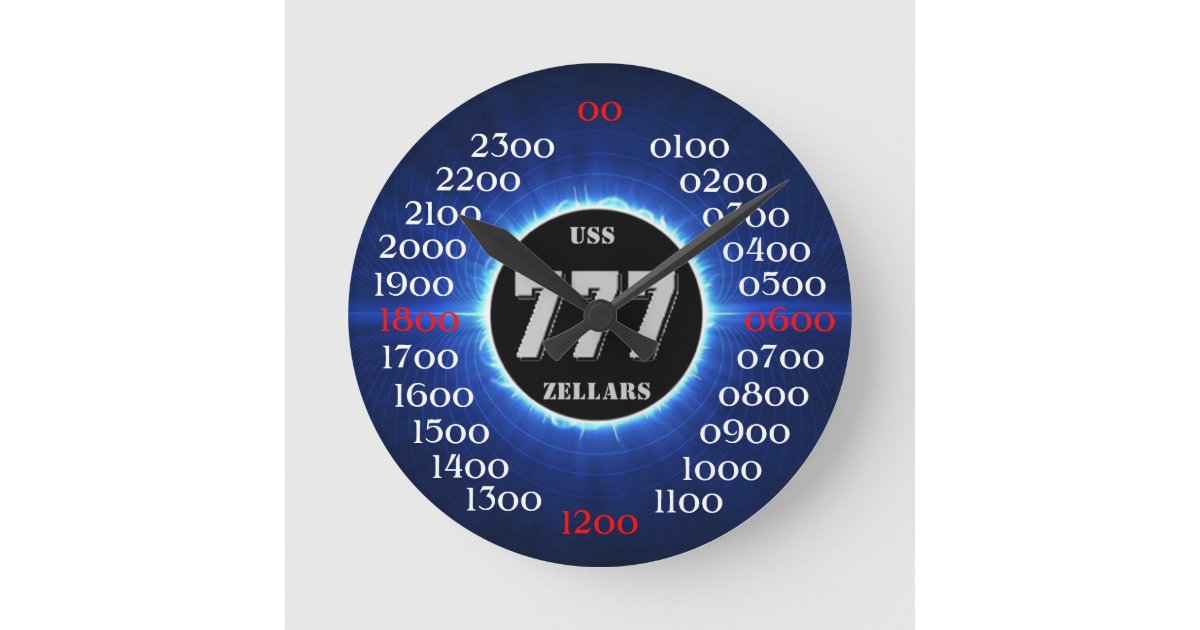 USS Zellars (DD-777) Round Clock | Zazzle