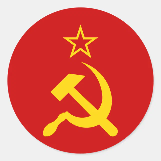 USSR Flag - Soviet Union Flag Classic Round Sticker | Zazzle