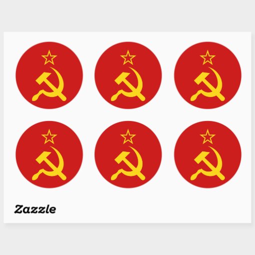 USSR Flag - Soviet Union Flag Classic Round Sticker | Zazzle