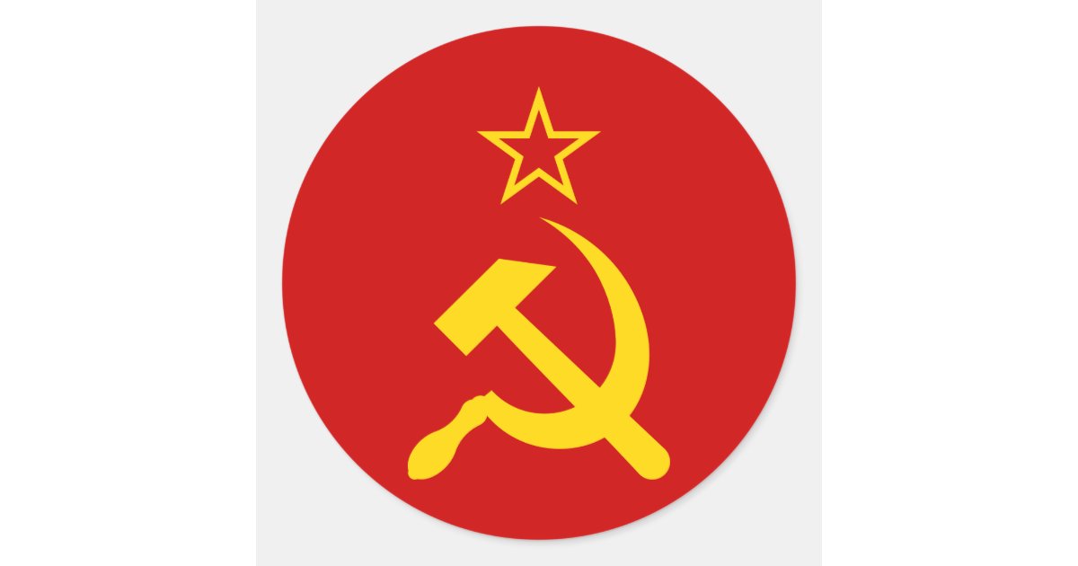 USSR Flag - Soviet Union Flag Classic Round Sticker | Zazzle