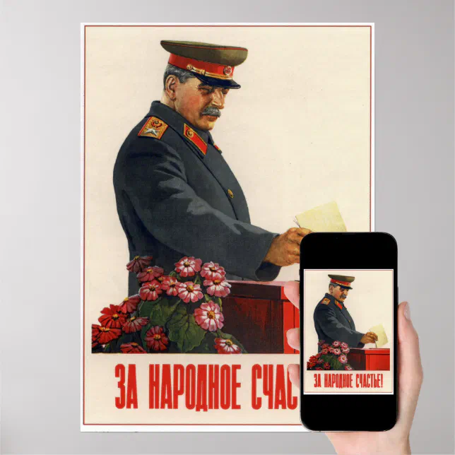 USSR Soviet Propaganda Stalin 1950 Poster | Zazzle