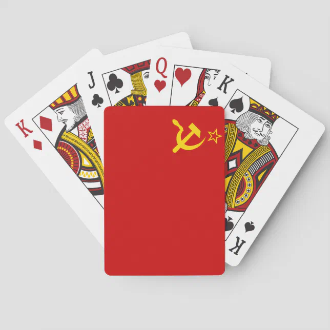 USSR Soviet Union Communist Sickle and Hammer Poker Cards | Zazzle